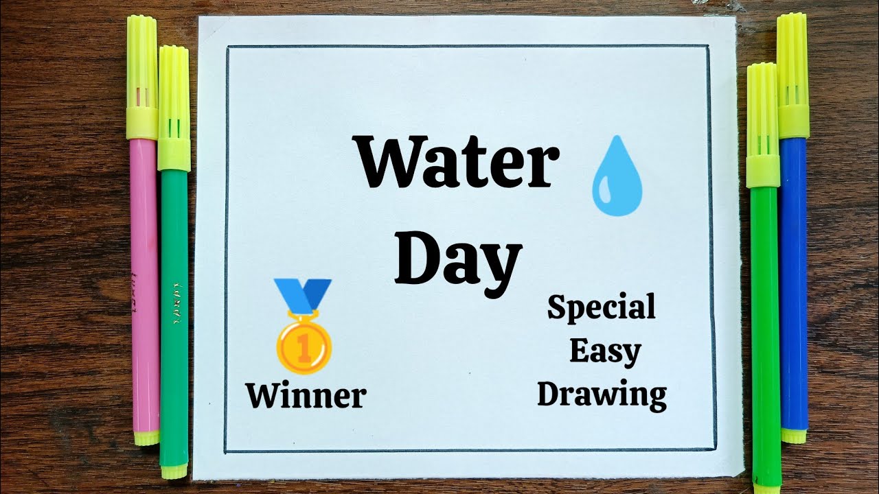 World Water Day Drawing || Water Day Drawing Easy with Colour || Save ...