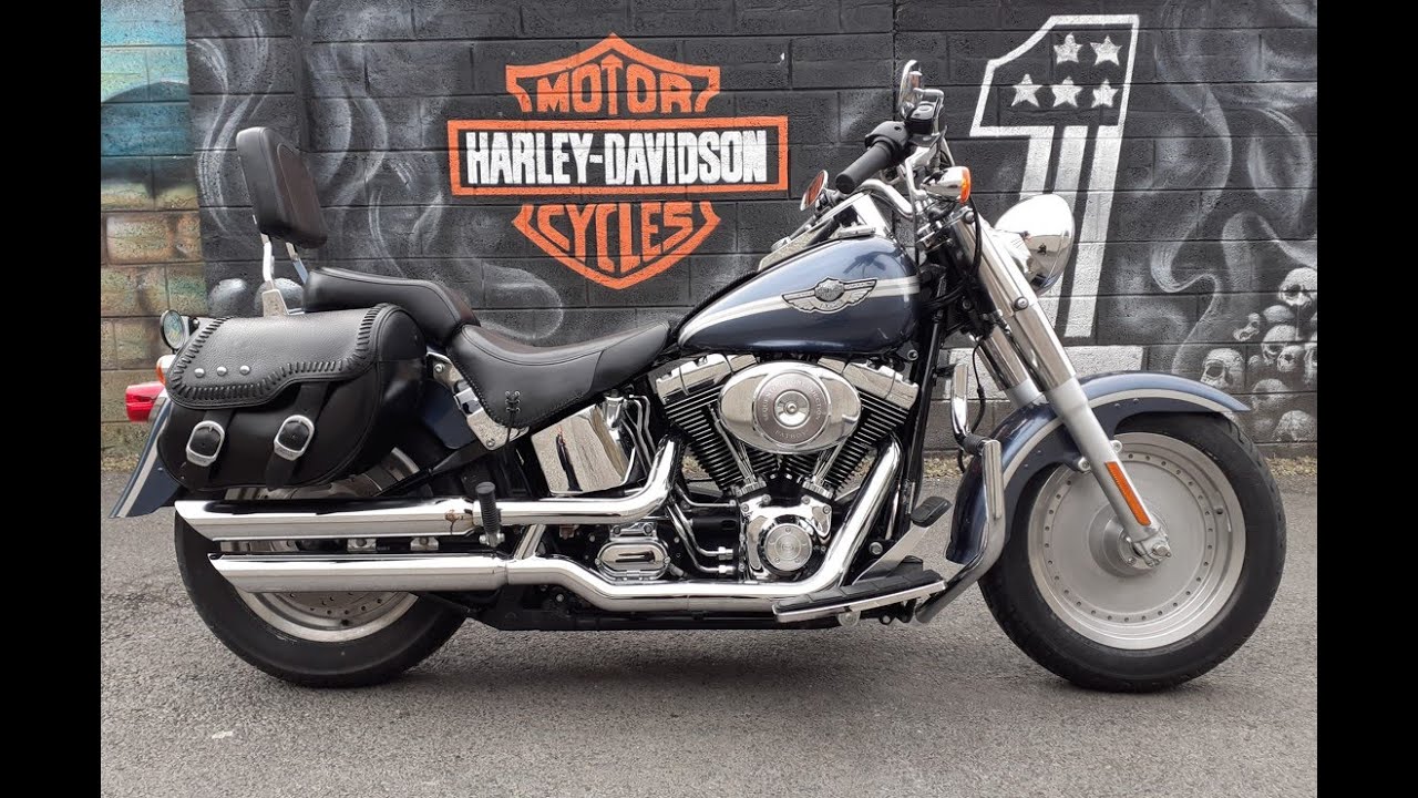 2003 Blue Harley-Davidson FLSTFI Fatboy 1450cc 100th Anniversary Model ...
