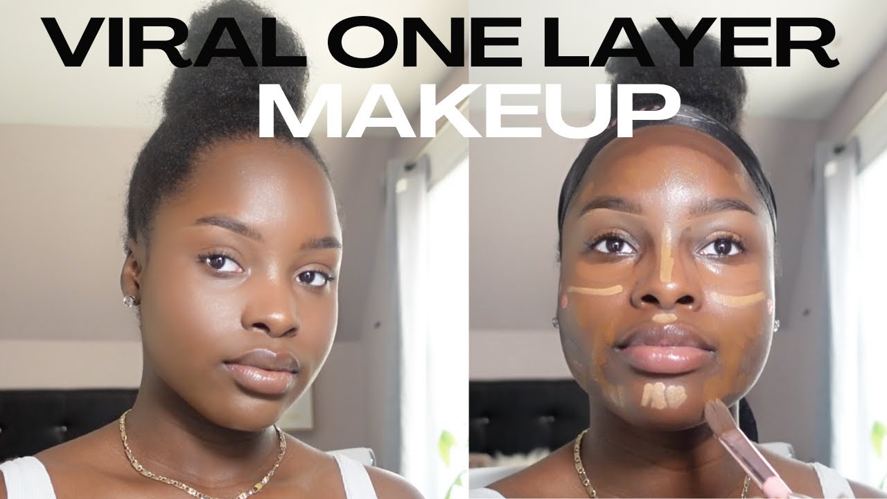 VIRAL 'ONE LAYER' MAKEUP ROUTINE // DARKSKIN GIRL FRIENDLY - YouTube
