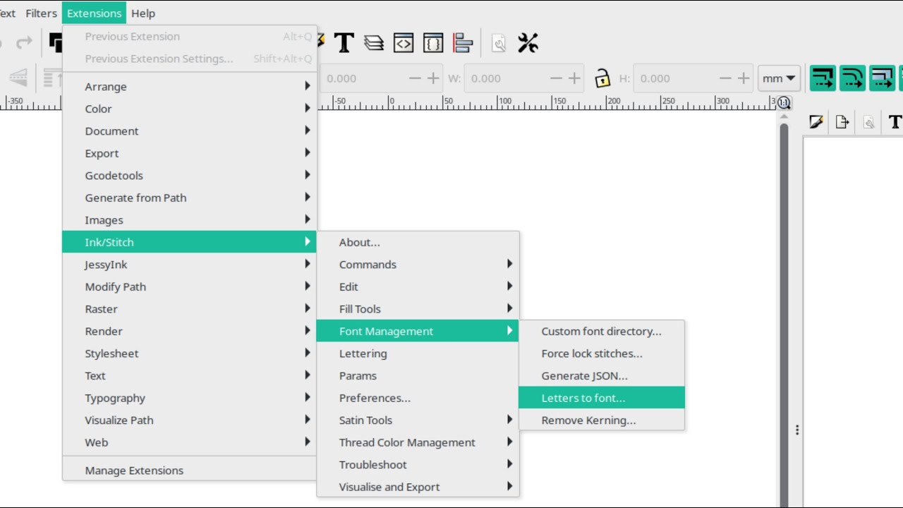 Inkstitch - Letters to Font. Adding pre-digitized fonts to inkstitch ...