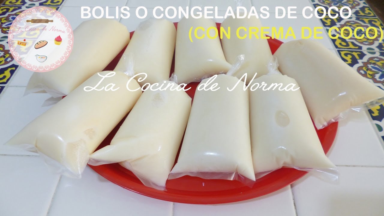 Bolis o congeladas de coco (con crema de coco) - YouTube