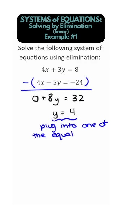 Algebra System Of Equations With Linear Equations Example 1