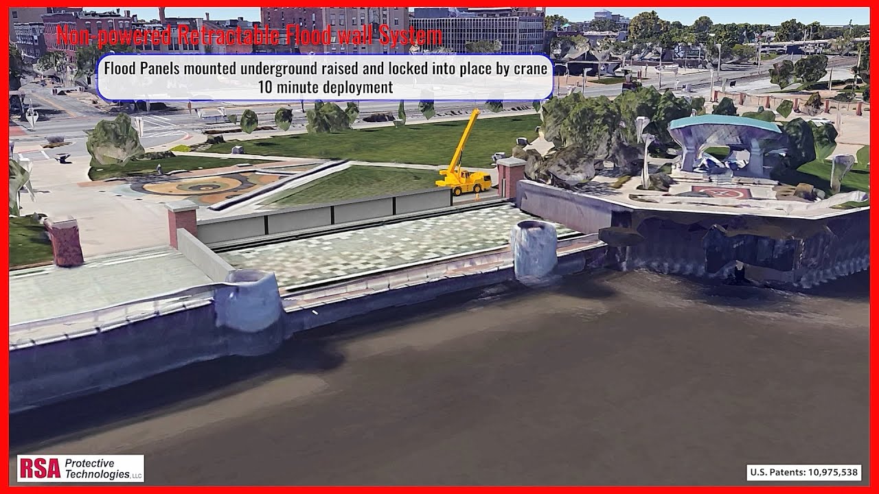RSA Retractable Flood Wall Systems for Rock Island Project - YouTube