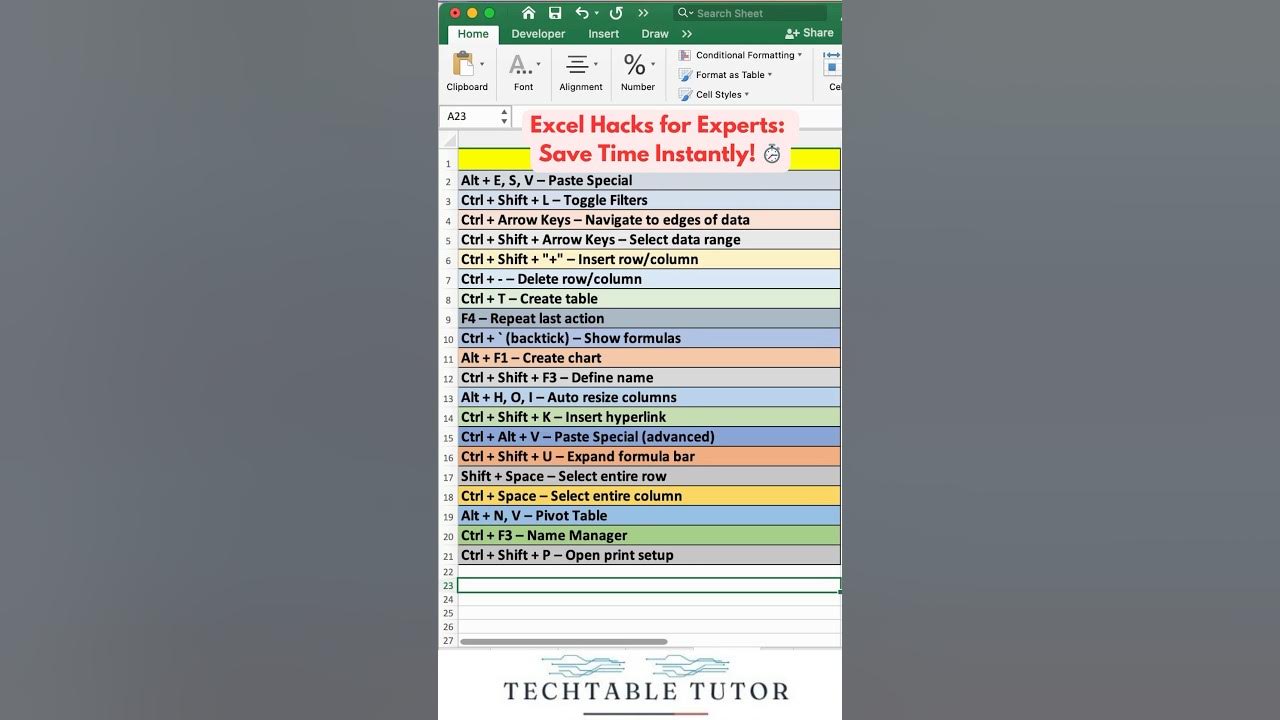 Excel Advanced Shortcuts That Save Time! Work Smarter, Not Harder in Excel 💡 #excel #excelshorts ...
