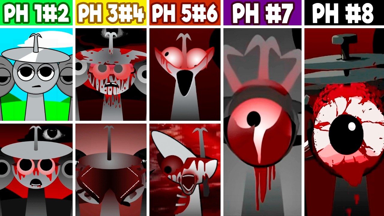 All 8 Phases in Incredibox Sprunki! From Phase 1 to Phase 8! Incredibox ...