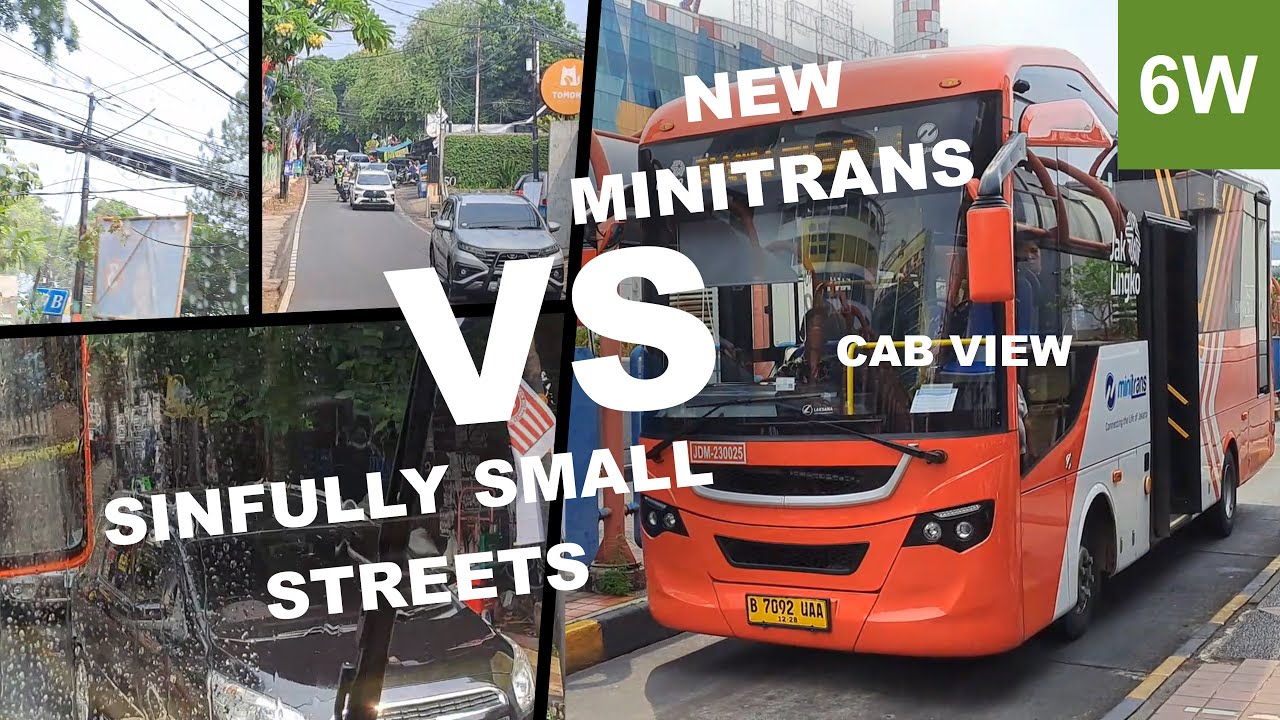 New Bus vs TINY roads | Transjakarta 6W Ride to Imigrasi - YouTube