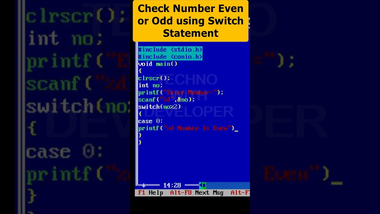 Check Number Is Even Or Odd Using Switch Statement Part 116 C Check Number Is Even Or Odd Using Switch Statement Part 116 C