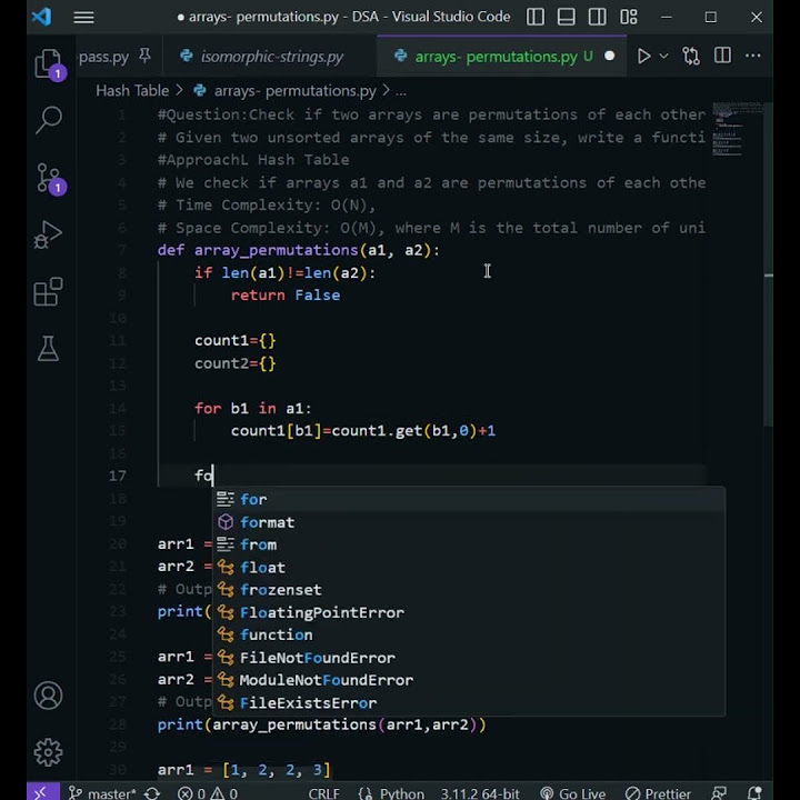 Array Permutations With Python Youtube