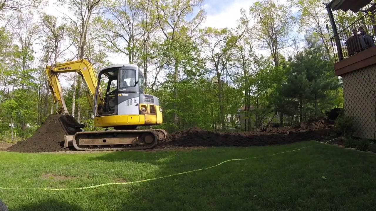 Komatsu PC 78 Backyard Excavation Project - YouTube