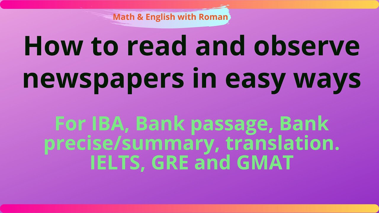 How To Read And Observe Newspapers In Easy Ways YouTube how-to-read-and-observe-newspapers-in-easy-ways-youtube
