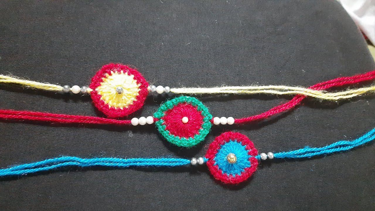 How To Make Rakhi | DIY | Handmade Rakhi | Rakhi Making With Wool ...