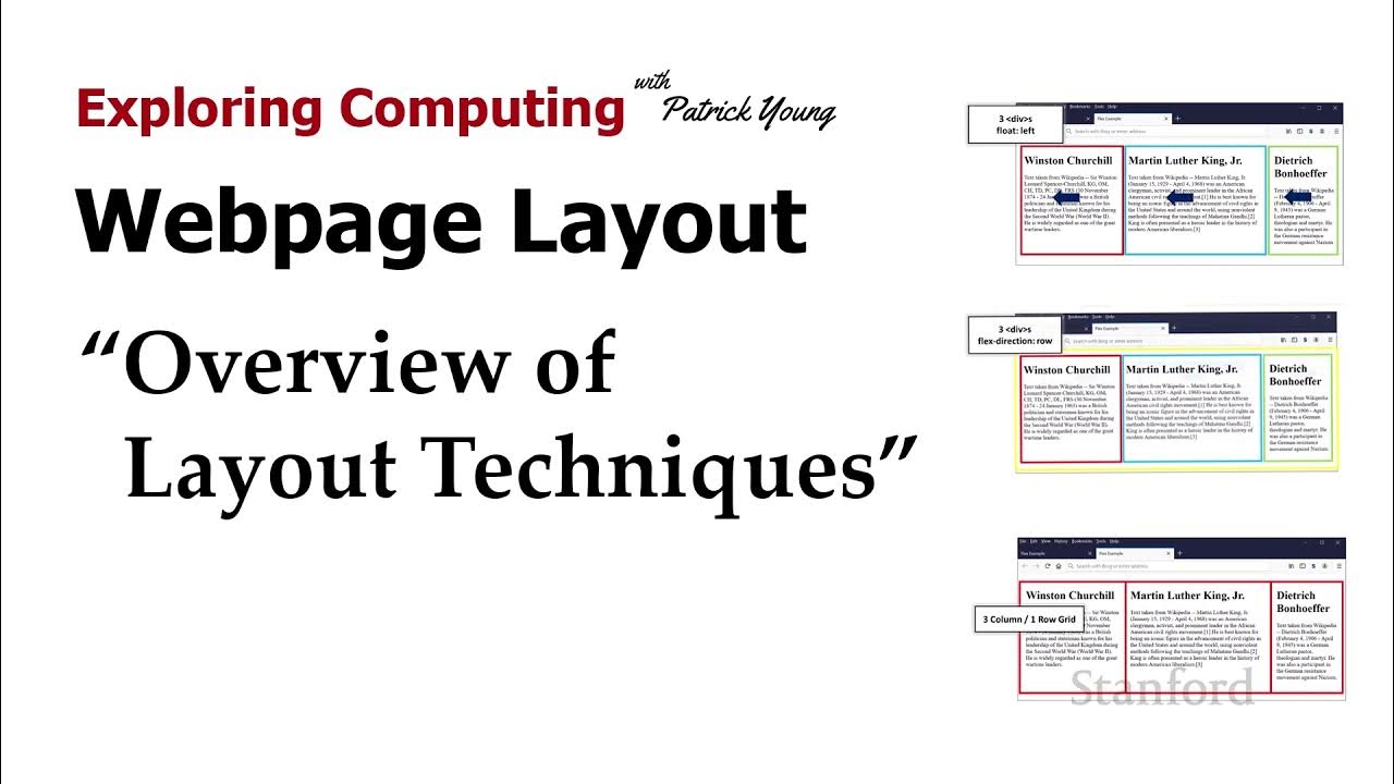 Stanford Cs105 2021 Lecture 11 1 Webpage Layout Overview Of Layout Techniques Youtube