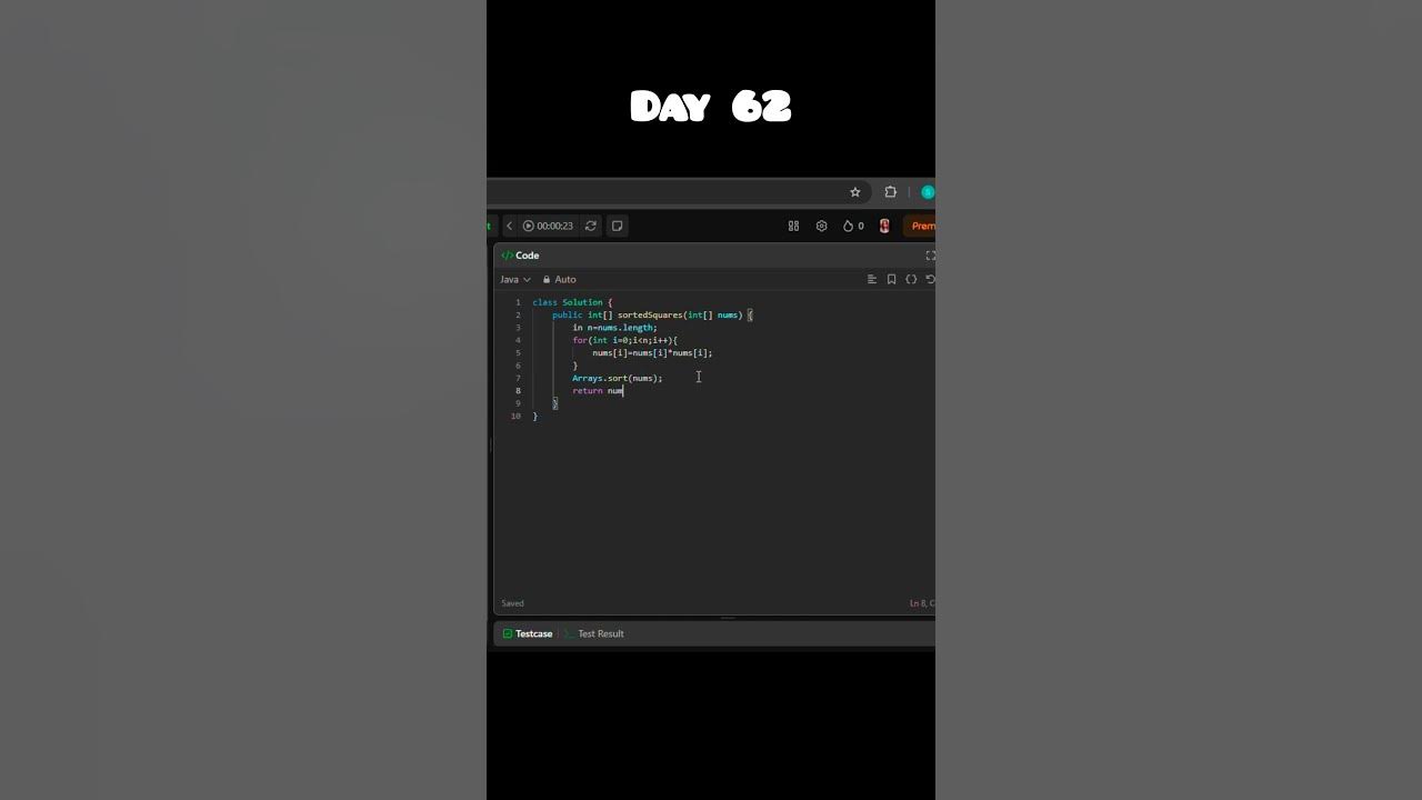 LeetCode 977 | Square of a Sorted Array #javaprogramming #100daysofcoding - YouTube