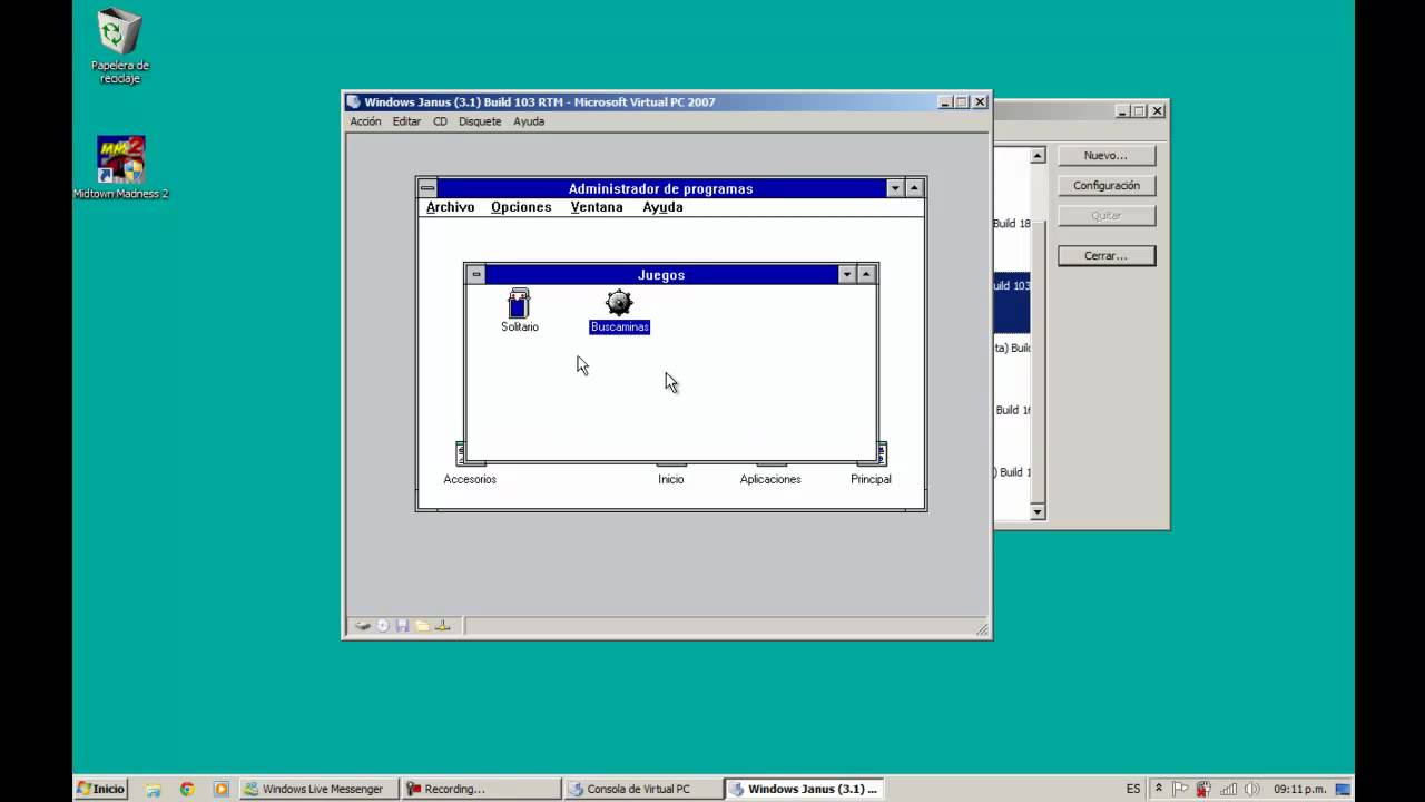 Windows 3.1 Codename Janus Build 103 RTM en Virtual PC 2007 - YouTube