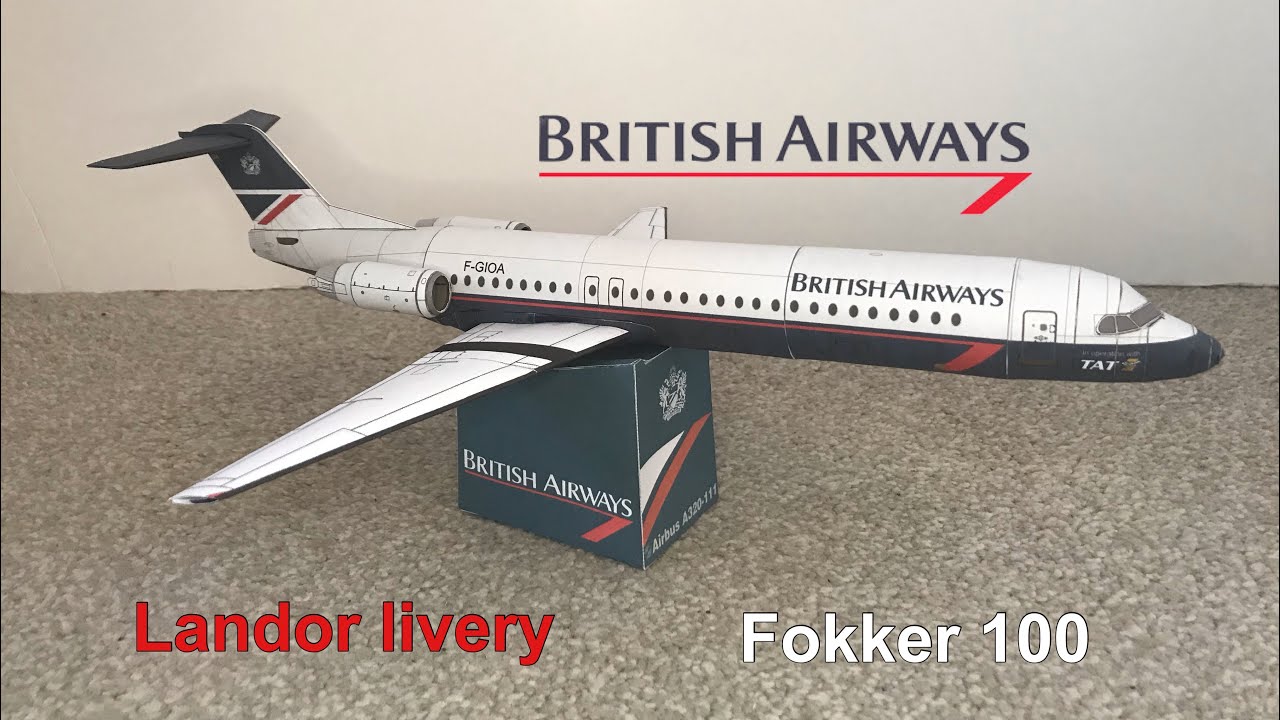 Papercraft Fokker 100 British airways - YouTube