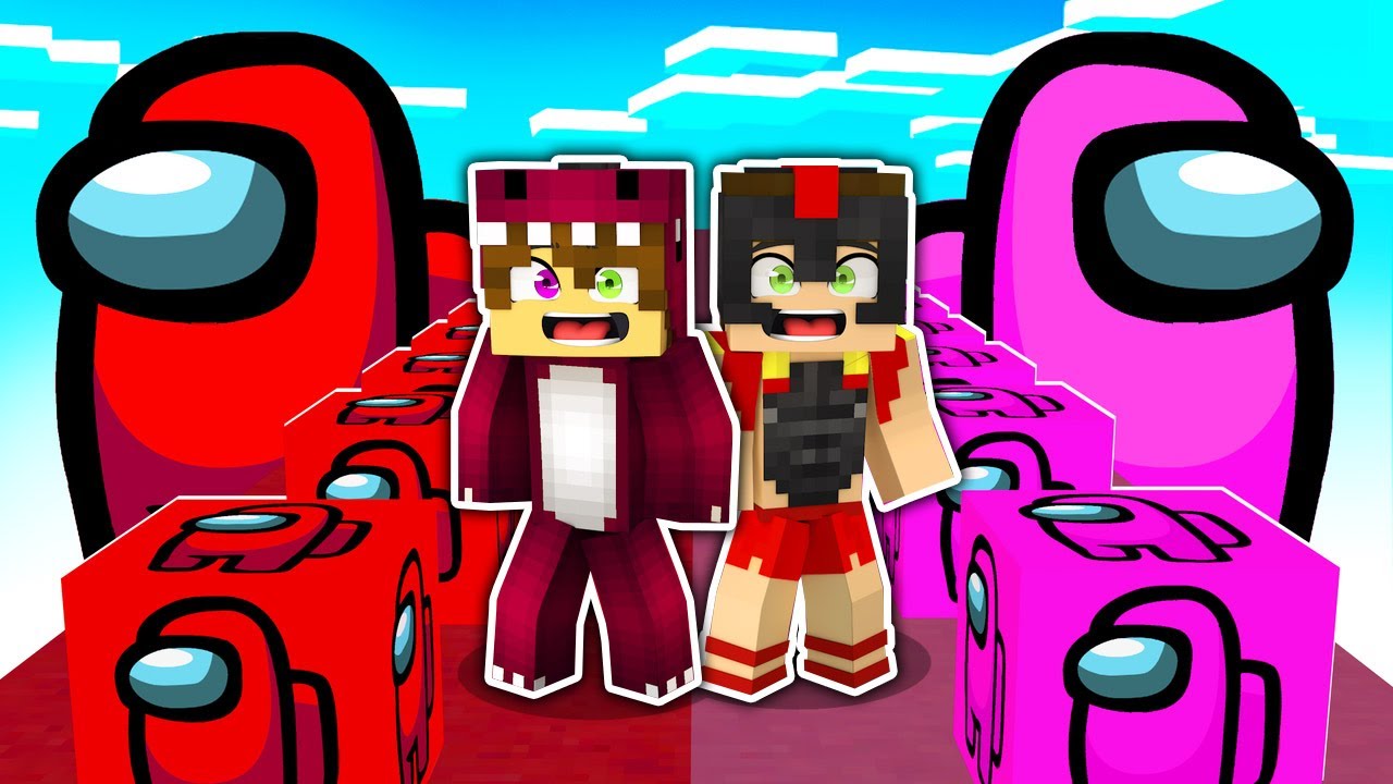 DESAFIO DE LOS LUCKY BLOCKS DE AMONG US RAPTOR VS INVICTOR ⚡😱 CARRERA ...