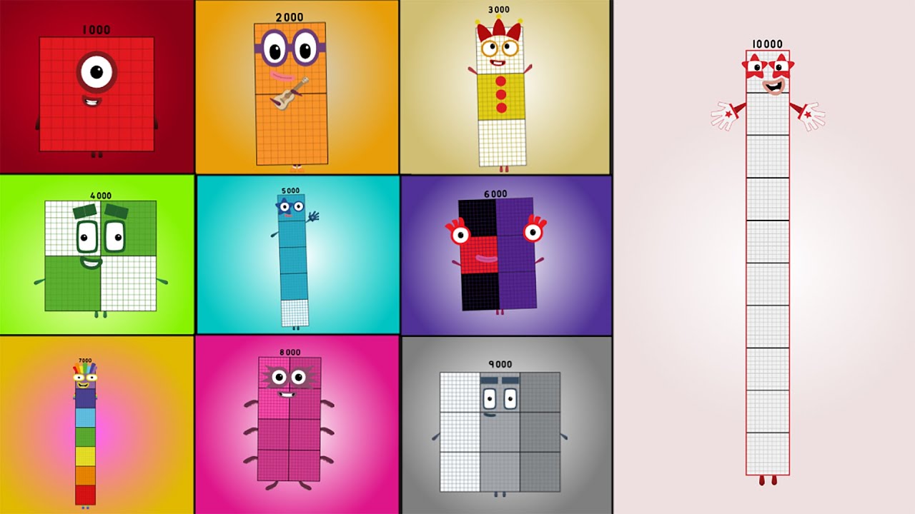The Ultimate Battle !! Numberblocks Band Re Take (1 000 - 10 000 ...