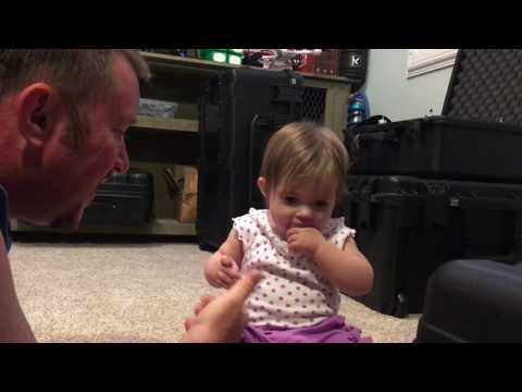 Daddy Daughter hang out! With a kiss.