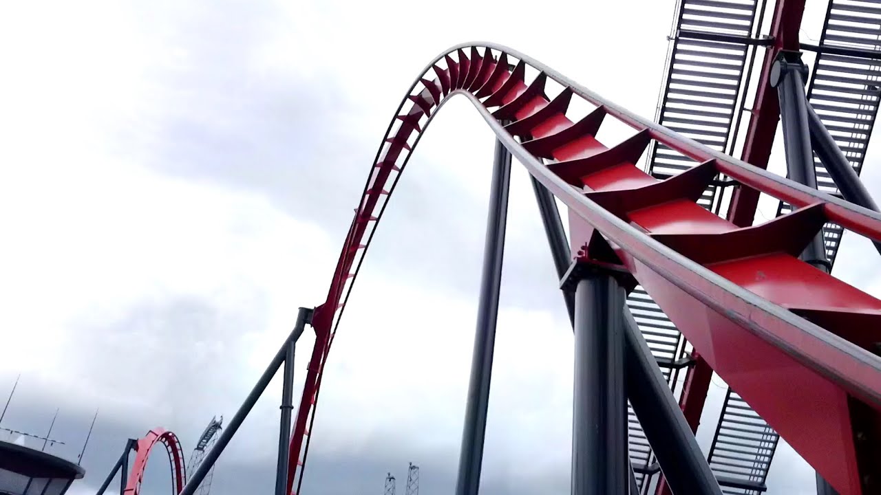 X-Flight Front Left POV 2015 FULL HD Six Flags Great America - YouTube