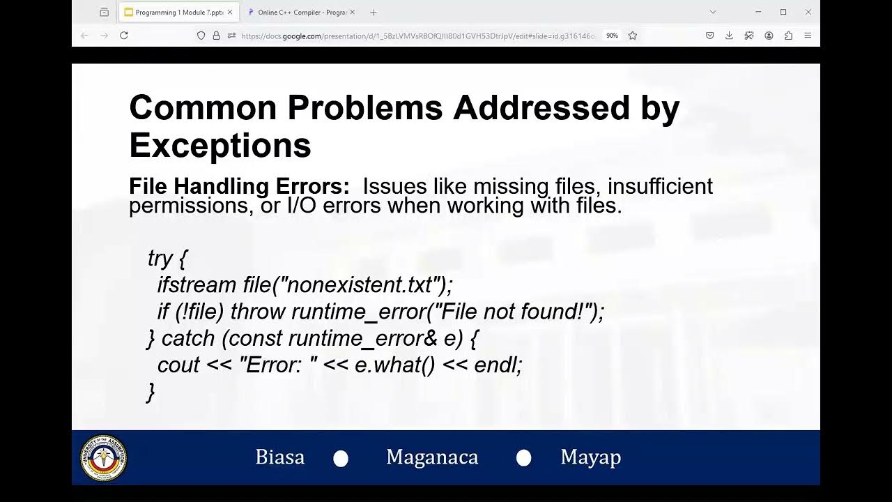 C Exception Handling P2 Youtube