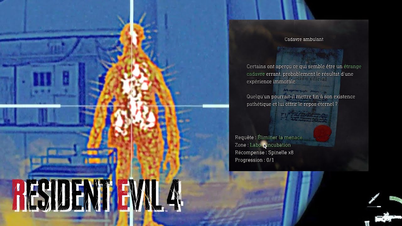 OÙ TROUVER L'ÉTRANGE CADAVRE - REQUÊTE LABO D'INCUBATION CHAPITRE 14 - RESIDENT EVIL 4 REMAKE ...