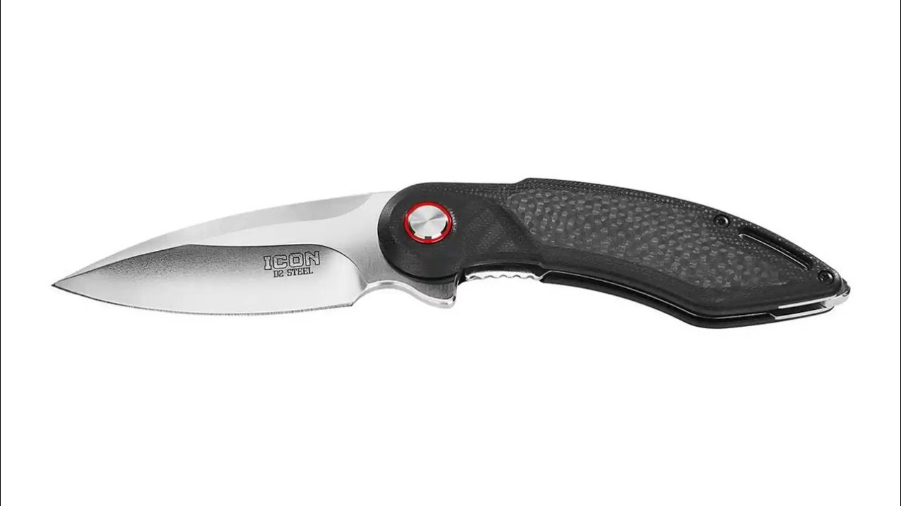 Harbor Freight ICON Drop Point Knife with Ceramic Bearings Unboxing ...