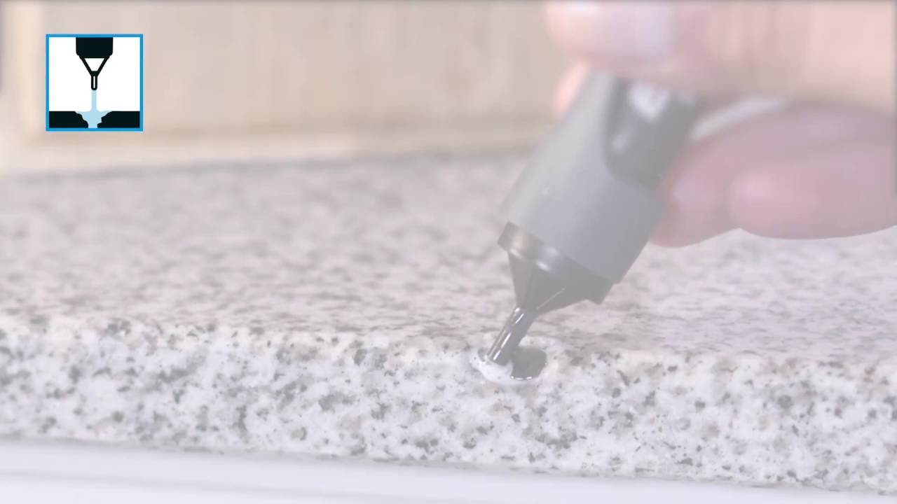 Fill a broken edge in the worktop - YouTube