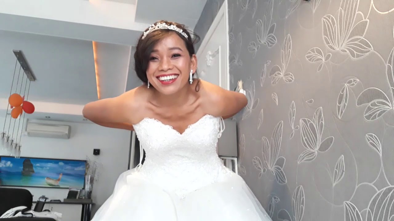 Trying On My Wedding Dress Again - Help I'm Stuck - YouTube