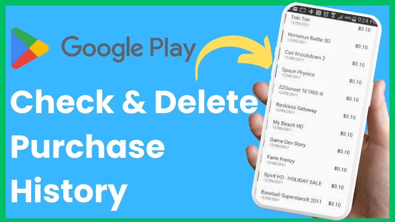 How To Check & Delete Google Play Store Purchase History ! - YouTube