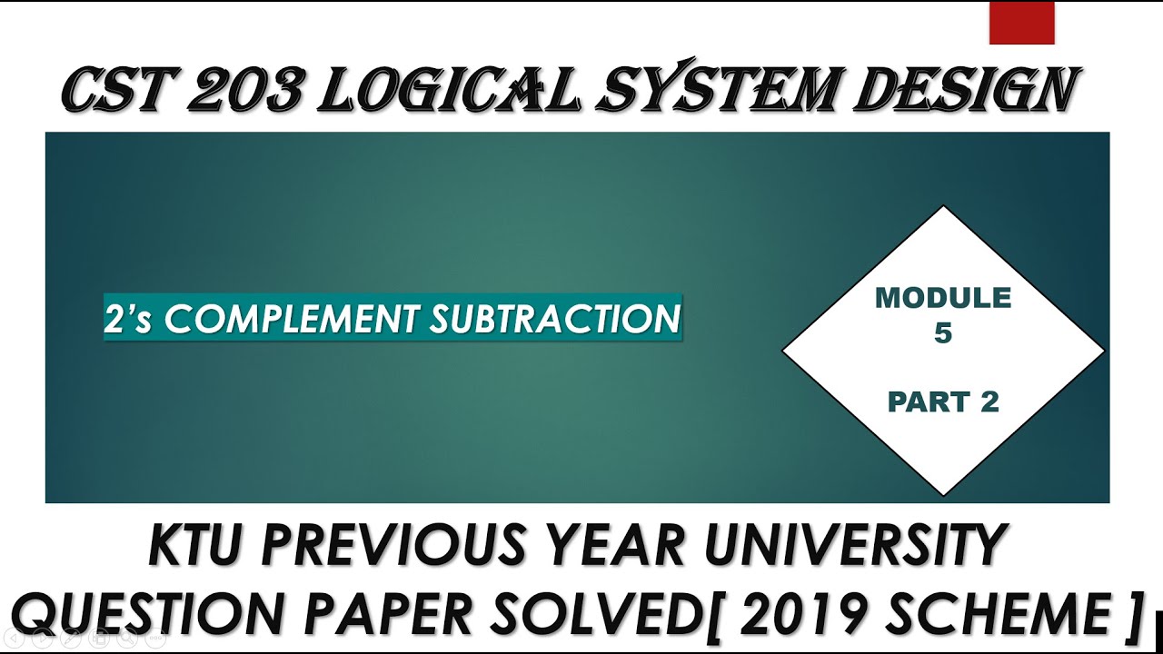 CST 203 LOGIC SYSTEM DESIGN | MODULE 5 PART 2 |PREVIOUS YEAR QUESTION ...