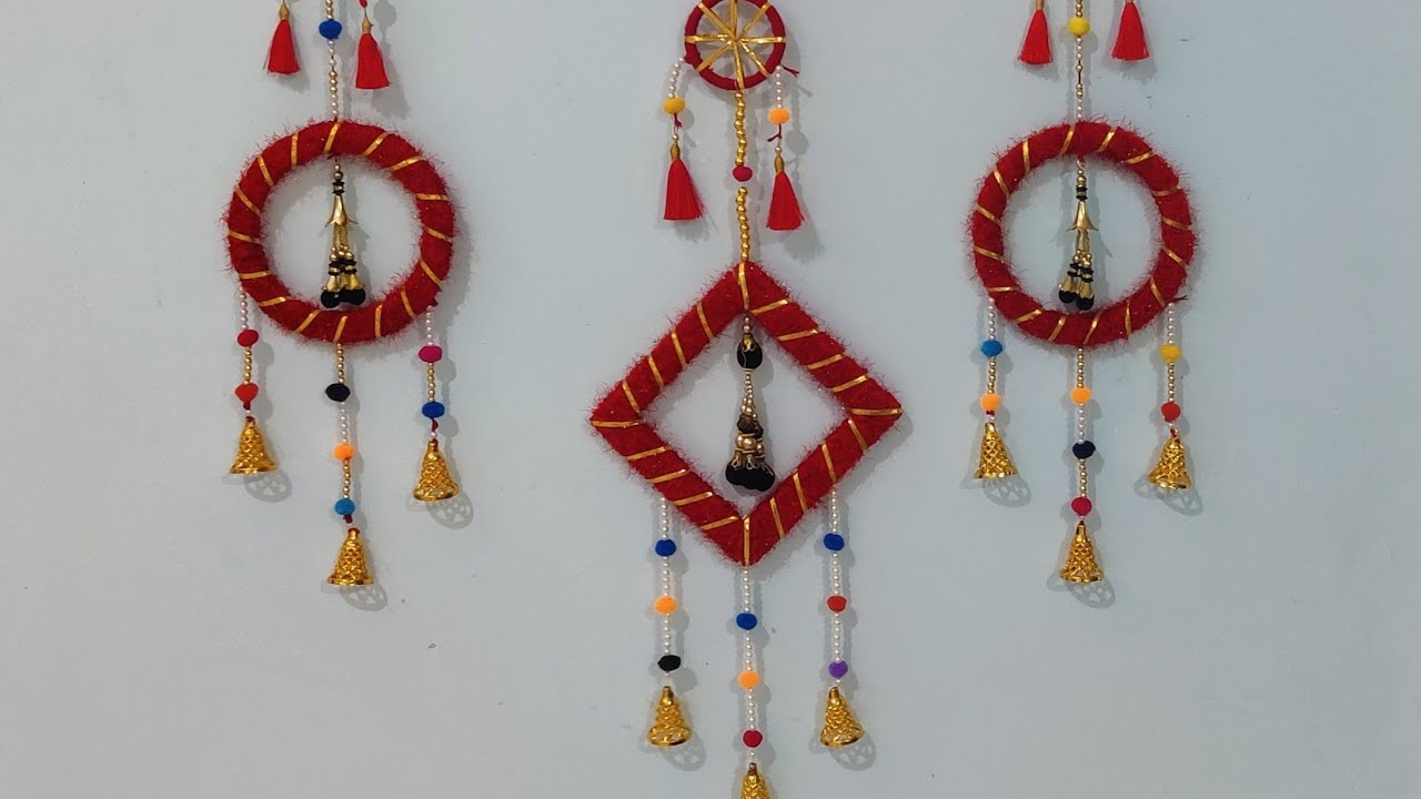 diwali decoration homemade long hanging craft#latkan - YouTube