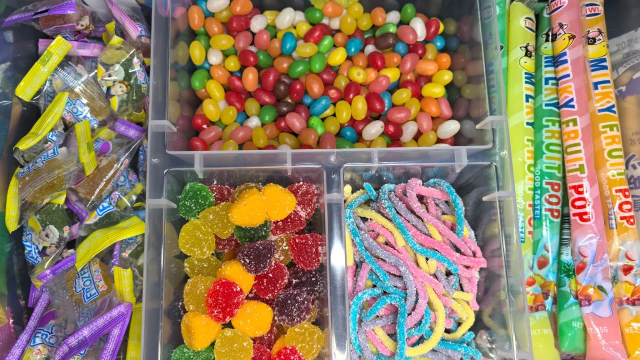 [ASMR] Satisfying Rainbow Candies🌈🌈Gummy Box Organizer Compilation 🍇🍒🍊🫐 ...