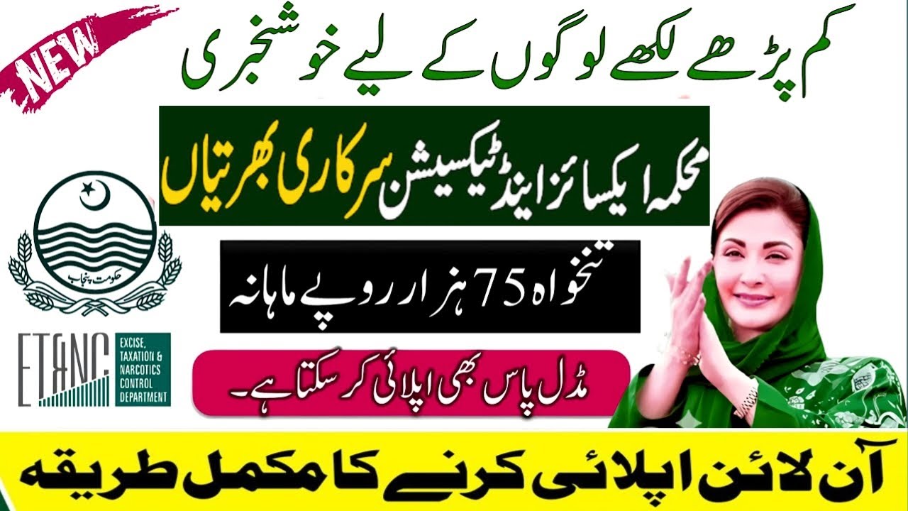 Excise and Taxation jobs in Punjab 2025 | Pakistan Government job ...