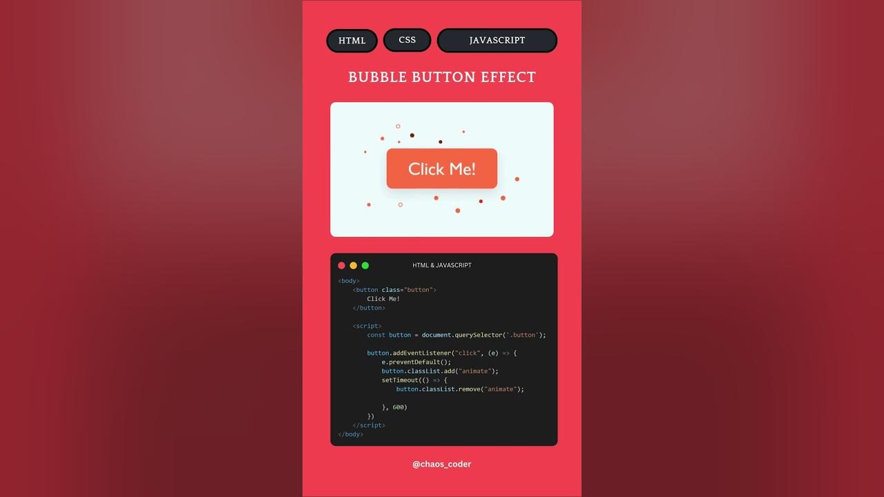 🔥 Animated Bubble Button Effect | CSS Button Click Animation - YouTube