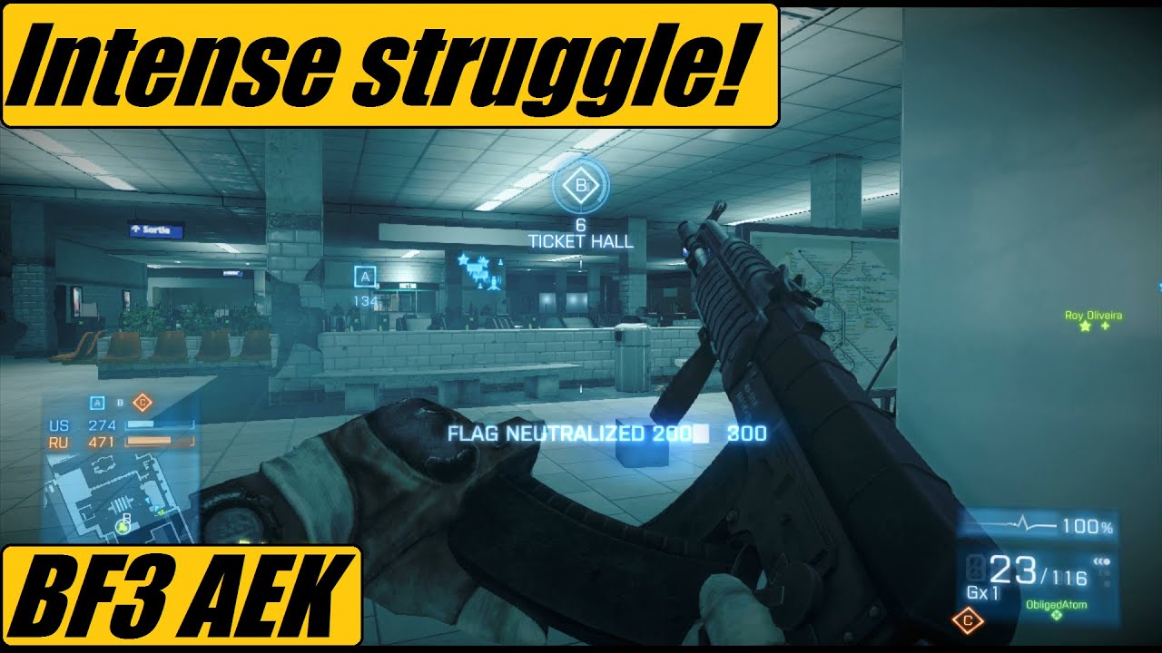 BF3 - What a intense struggle! | One man army vs whole enemy team! (AEK ...