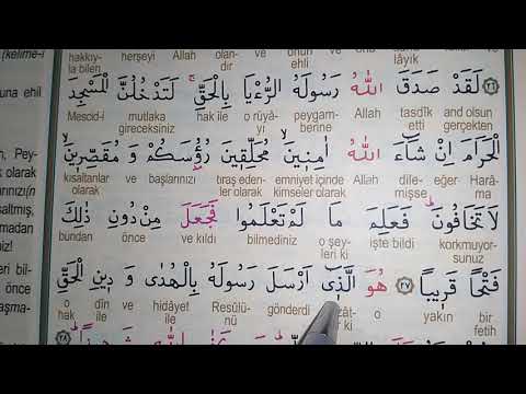 52.Tecvid tahlili / Fetih suresi 27-28.ayetler