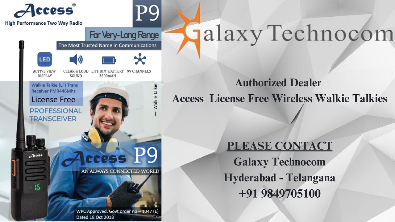 Access P9 Walkie Talkies Dealer Galaxy Technocom - YouTube