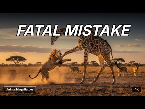 One Kick Kills a Lion – Giraffe vs Lion Battle
