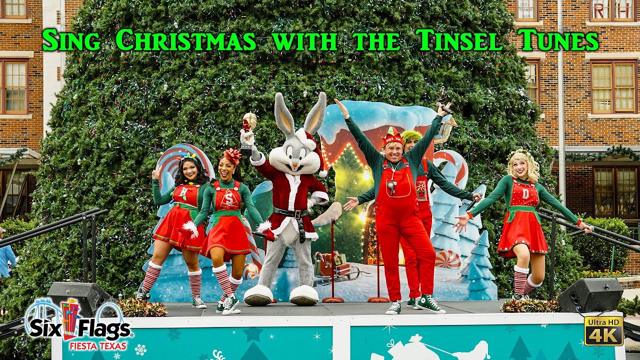 Sing Christmas with the Tinsel Tunes 4K Six Flags Fiesta Texas 2022 12 ...