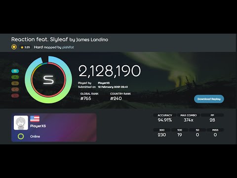 Reaction ft. Slyleaf [HARD 3.25 ☆] S FC 94.91% 28 pp - YouTube
