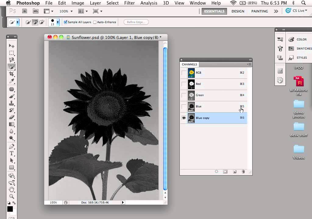 How to Use RGB Channels as Means of Selections in Adobe Photoshop - YouTube