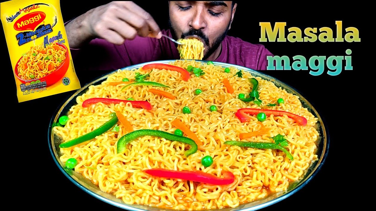ASMR EATING MASALA MAGGI,BIG BITES, MUKBANG, MAGGI EATING, INDIAN MAGGI ...