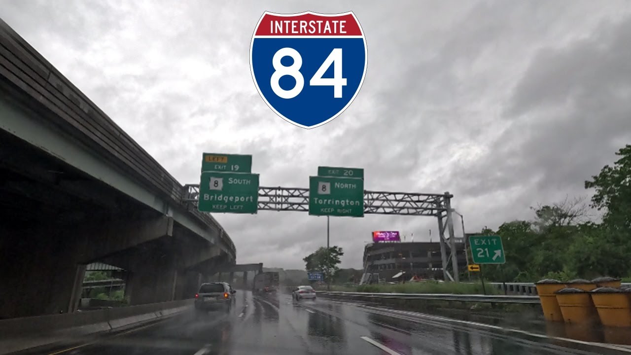⁴ᴷ⁶⁰ Driving in rain on Interstate 84 (Yankee Expressway) from Cheshire ...