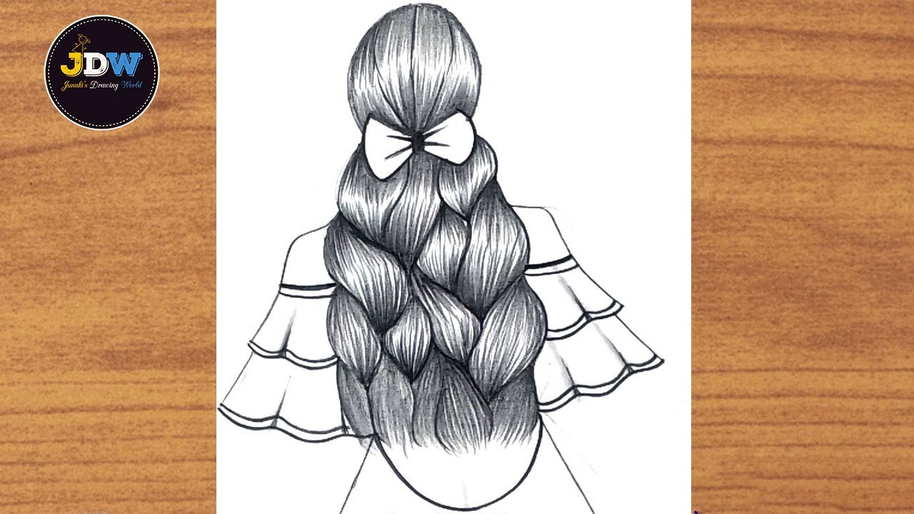How to draw a girl beautiful Hairstyle - pencil sketch | Drawing easy ...