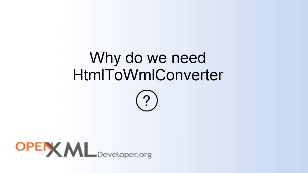 HtmlToWmlConverter Intro - YouTube