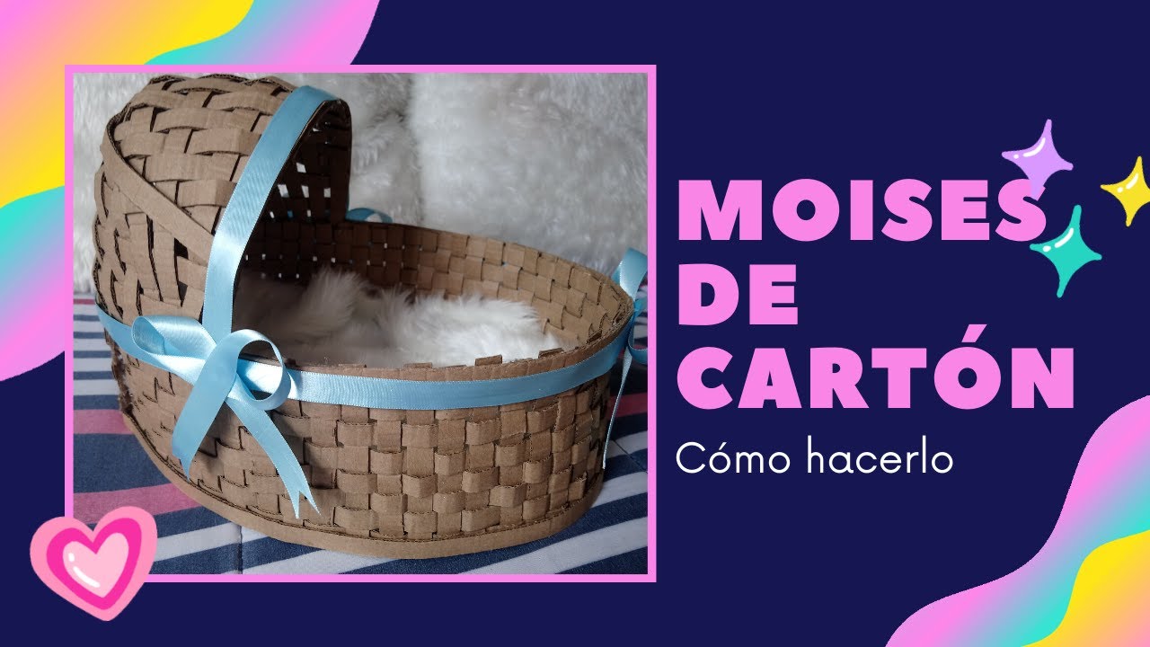 DIY MOISES CUNA 😇de CARTÓN 🌼 / Muy Fácil de hacer 🤩 #Pesebrenavideño # ...