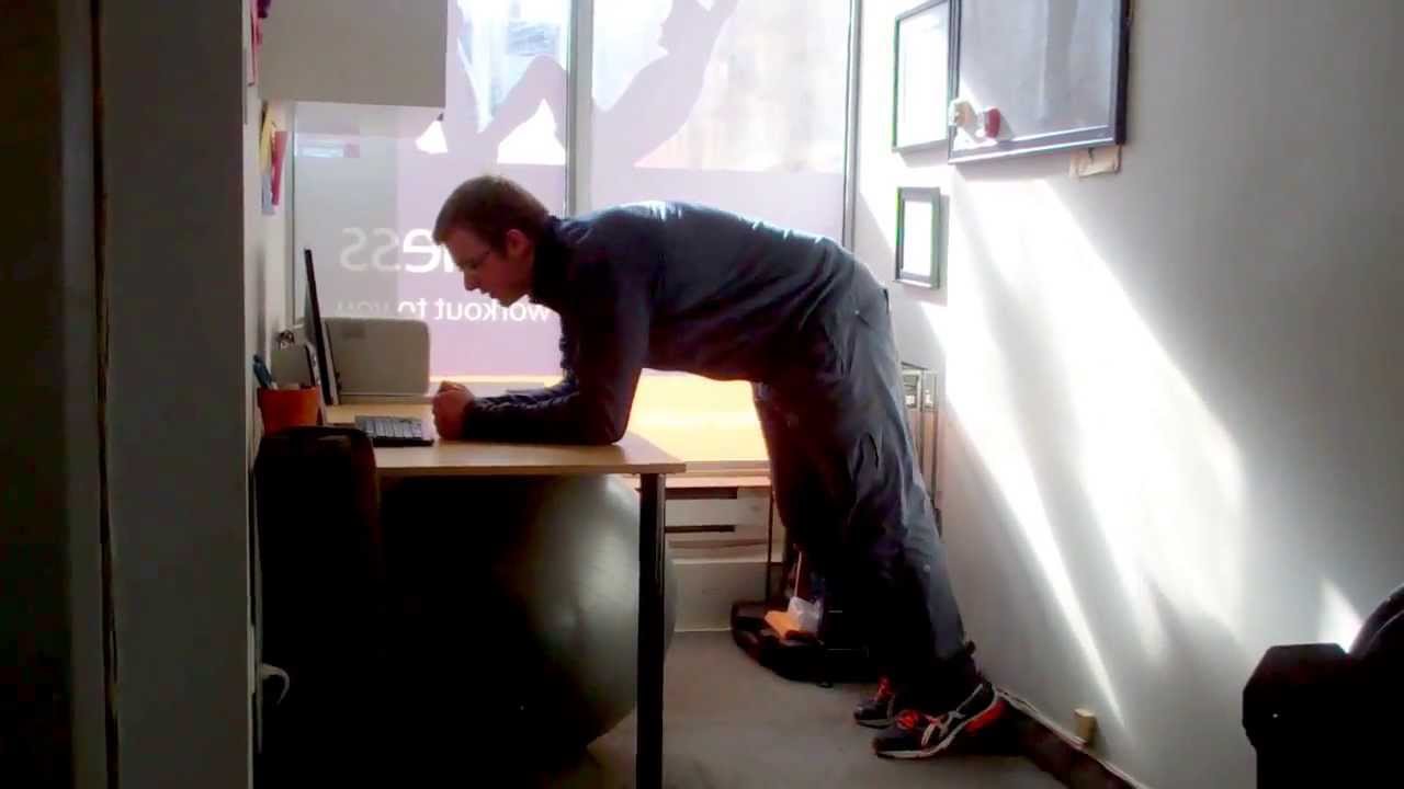 Desk plank for the office - can be done on any desk! - YouTube