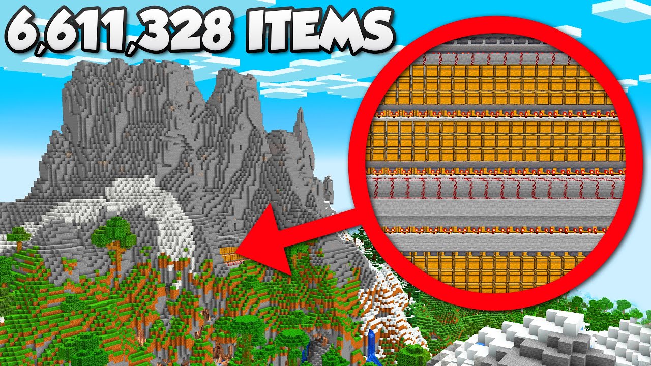 This Mountain Holds 6,611,328 Items in Hardcore Minecraft (#11) - YouTube