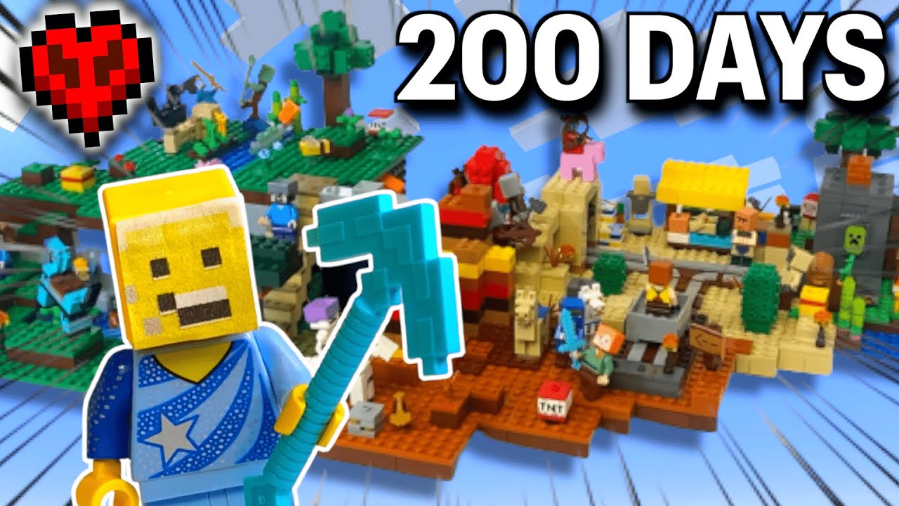 I SURVIVED 200 DAYS IN LEGO MINECRAFT HARDCORE - YouTube