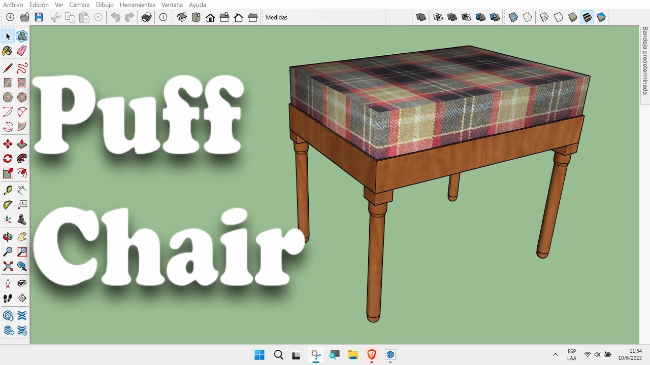 Puff Chair - Silla Puff - #sketchup #viralvideo #forniture - YouTube